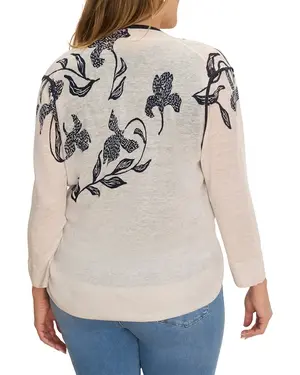 NIC+ZOE Embroidered Four-way Cardigan