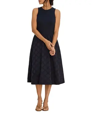 NIC+ZOE Diamond Eyelet Sophia Dress - Dark Indigo