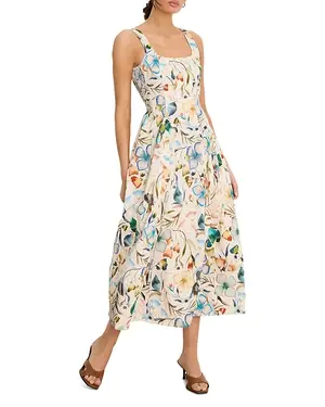 NIC+ZOE Chloe Pressed Flowers Midi Dress