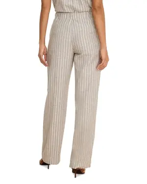 NIC+ZOE Lenox Wide Leg Striped Linen Blend Pants