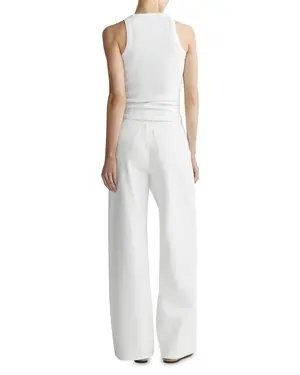 DL1961 Zoie Aura Wrap Front Relaxed Jeans - White Aura