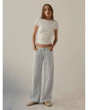 DL1961 Sienna Aura Low Slung Wide Leg Relaxed Jeans - Saltstone