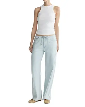 DL1961 Sienna Aura Low Slung Wide Leg Relaxed Jeans - Saltstone