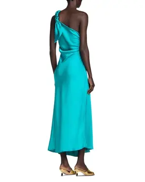 Sandro Satin Effect Maxi Dress With Bow