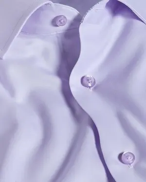 David Donahue Trim Fit Twill Solid Dress Shirt - Lilac