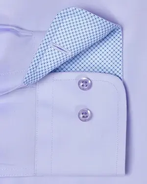 David Donahue Trim Fit Twill Solid Dress Shirt - Lilac