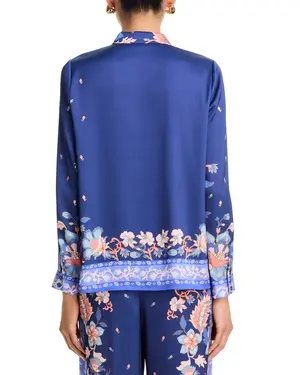Aqua Printed Button-up Shirt