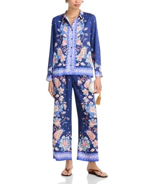 Aqua Printed Button-up Shirt