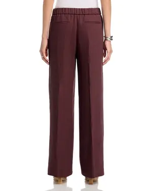 BOSS Tiana Linen Blend Wide-leg Pants