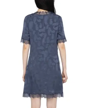 Zadig&Voltaire Redoxa Silk Paisley Jacquard Dress With Lace Trim