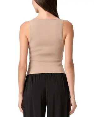 Paige Bali Ribbed Tank Top - Macadamia