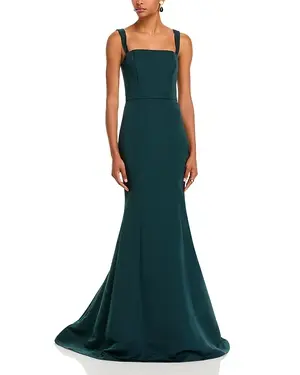 Amsale Ida Square Neck Gown - Hunter