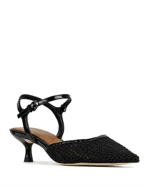 DONALD PLINER Pointed Toe Slingback Pumps - Black