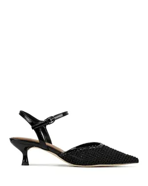 DONALD PLINER Pointed Toe Slingback Pumps - Black