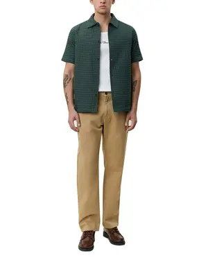 LES DEUX Check Seersucker Short Sleeve Shirt