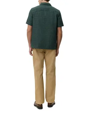 LES DEUX Check Seersucker Short Sleeve Shirt