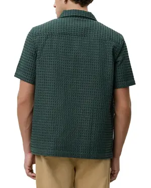 LES DEUX Check Seersucker Short Sleeve Shirt