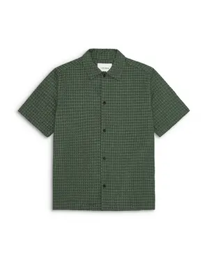 LES DEUX Check Seersucker Short Sleeve Shirt