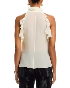 Alexander McQueen Silk Georgette Ruffle Top
