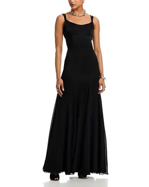 Alexander McQueen Satin Evening Gown