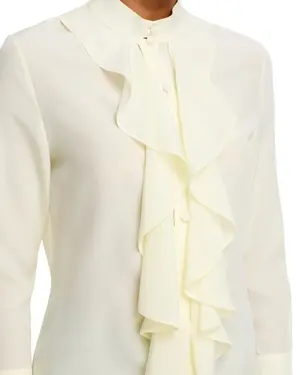 Alexander McQueen Silk Crepe De Chine Blouse - Cream