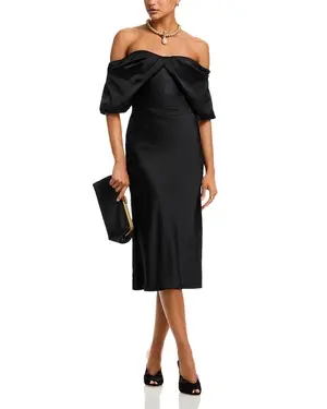Alexander McQueen Off-the-shoulder Satin Dress