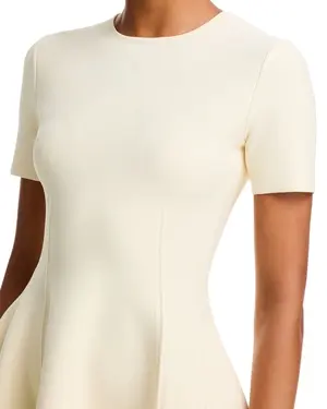 Alexander McQueen Seamed Short Sleeve Mini Dress - Ivory
