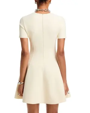 Alexander McQueen Seamed Short Sleeve Mini Dress - Ivory
