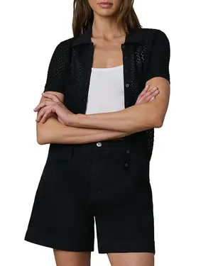 Women's Black Short Sleeve Cardigans