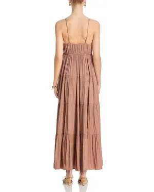 L'Agence Lua Tiered Maxi Dress - Hazelnut