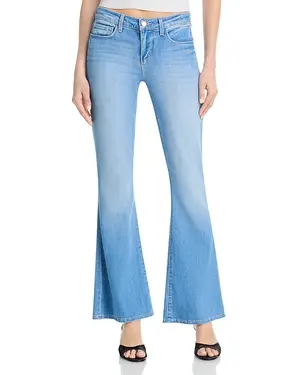L'Agence Taney Low Rise Sneaker Flare Jeans - Pacific