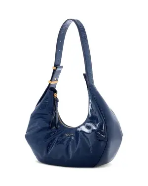 Rag & Bone Hudson Patent Leather Hobo Bag - Blue