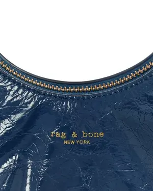 Rag & Bone Hudson Patent Leather Hobo Bag - Blue