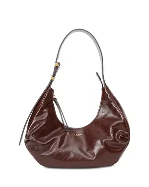 Rag & Bone Hudson Patent Leather Hobo Bag - Brown