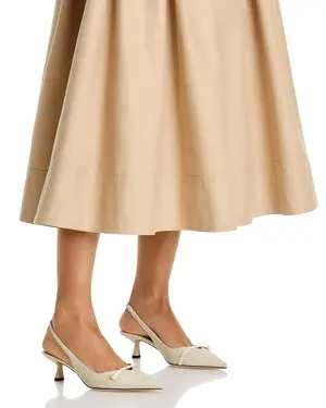 JIMMY CHOO Amita 45 Raffia Slingback Pumps - Natural