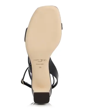 JIMMY CHOO Faye Block Heel Sandals - Black