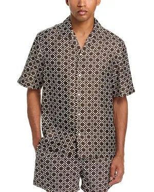 Simkhai Casper Loose Fit Medallion Shirt - Chocolate