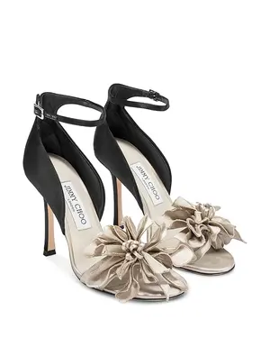 JIMMY CHOO Coko 100 Stiletto Sandals - Bone/black