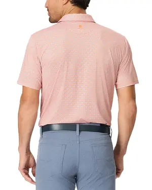 Robert Graham Links & Drinks Knit Polo Shirt - Orange