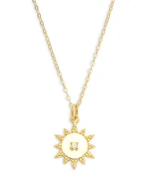 Aqua Sun Pendant Necklace - Gold