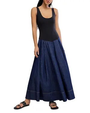 Free People Elio Scoop Neck Maxi Dress - Dark Combo