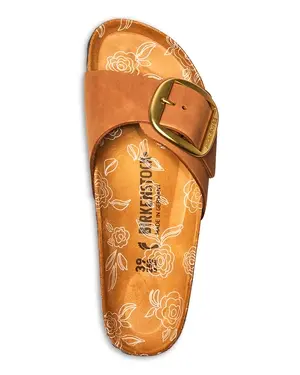 BIRKENSTOCK Madrid Big Buckle Printed Footbed Slide Sandals - Mink