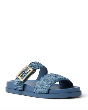 Fendi Buckle Slides - Denim