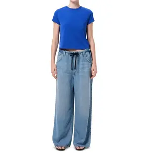 AGOLDE Shaw Drawstring Wide Leg Jeans - Script