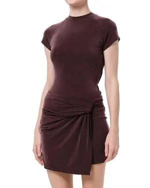 AGOLDE Kerri Draped Overlay Mini Dress - Plum