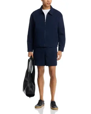 FRAME Seersucker Zip-up Blouson Jacket