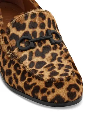 FERRAGAMO Print Calf Hair Loafers