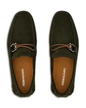 FERRAGAMO Gancini Ornament Driver Loafers