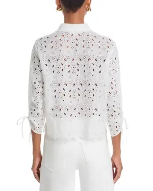 FRAME Paisley Eyelet Cinch Sleeve Shirt