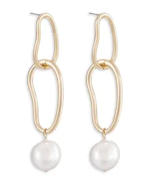 Ettika Mara Dangle Freshwater Pearl Earrings